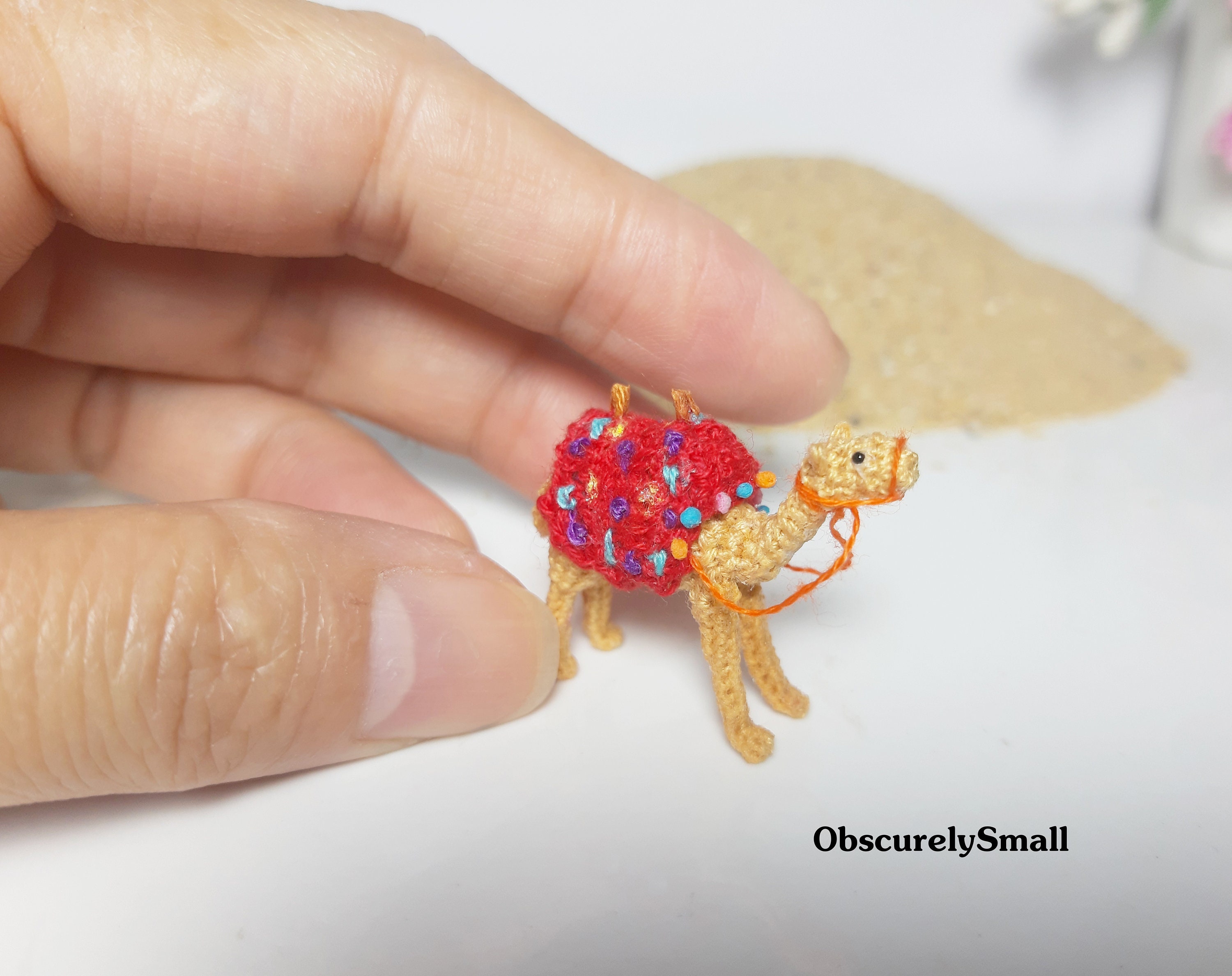 Tiny Crochet Camel: Miniature Amigurumi Figurine - Etsy