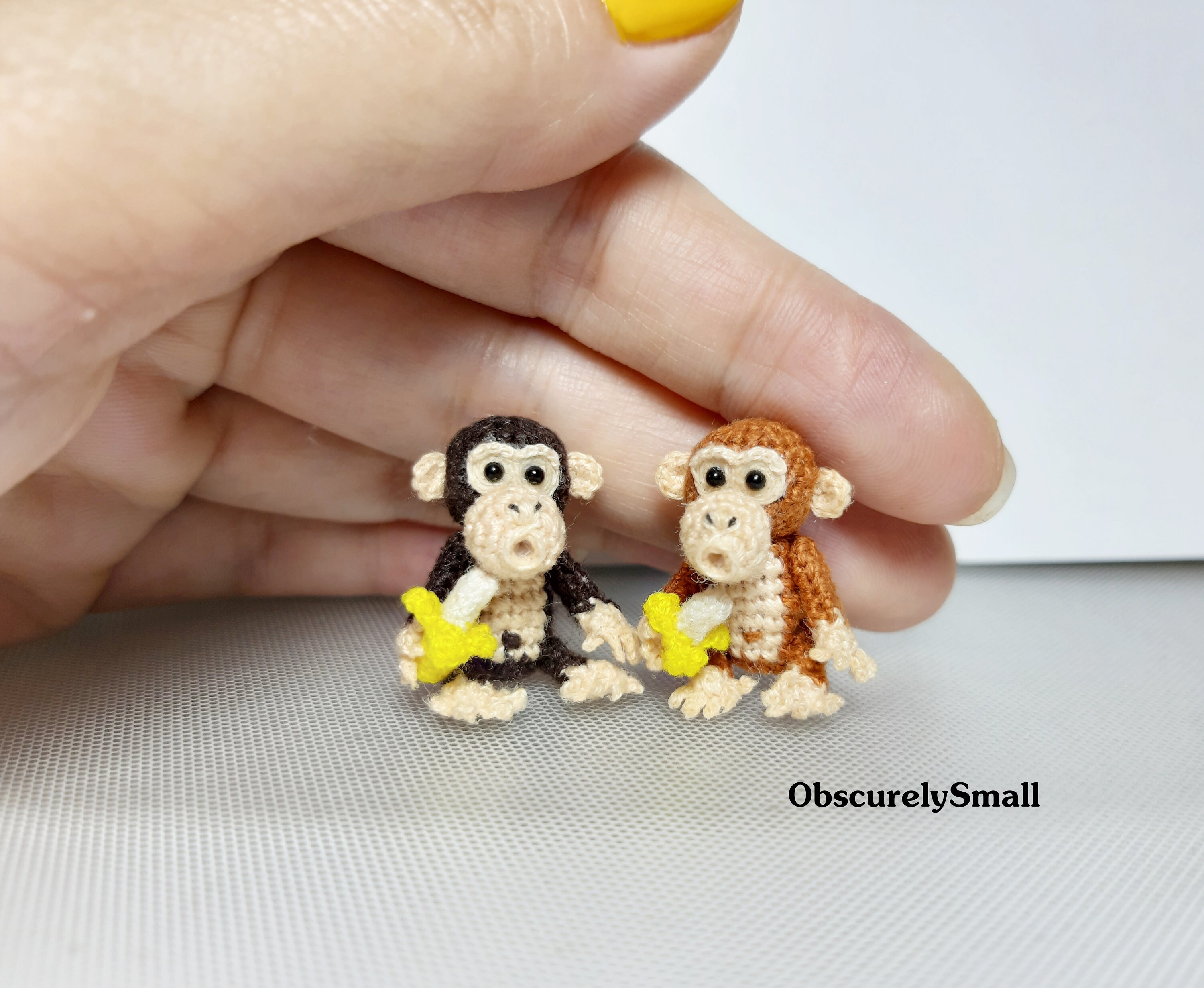 Miniature chimpanzee baby crochet Amigurumi Monkey Amigurumi chimps ...