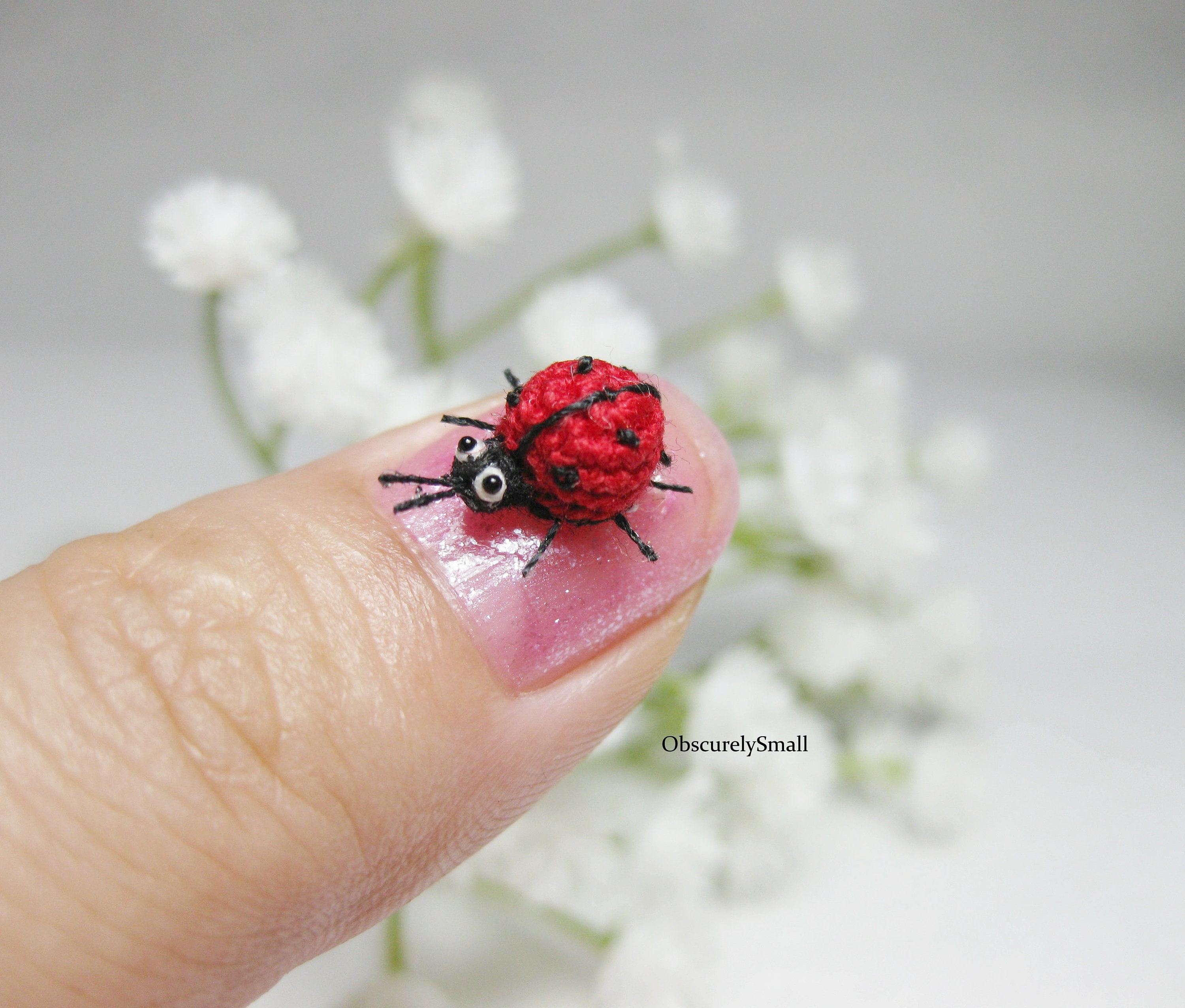 Miniature ladybug amigurumi Crochet ladybug Micro bug. Dolls ...