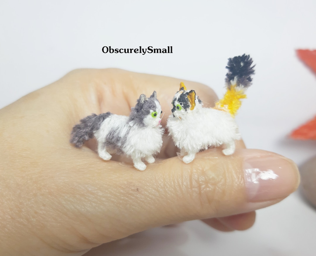 Tiny Crochet Cat - Miniature Long Hair Cat Crochet - Amigurumi Tiny Cat ...