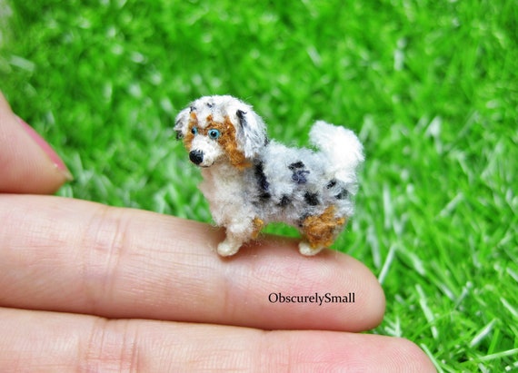 Tiny Crochet Australian Shepherd Amigurumi Dog Made to | Etsy