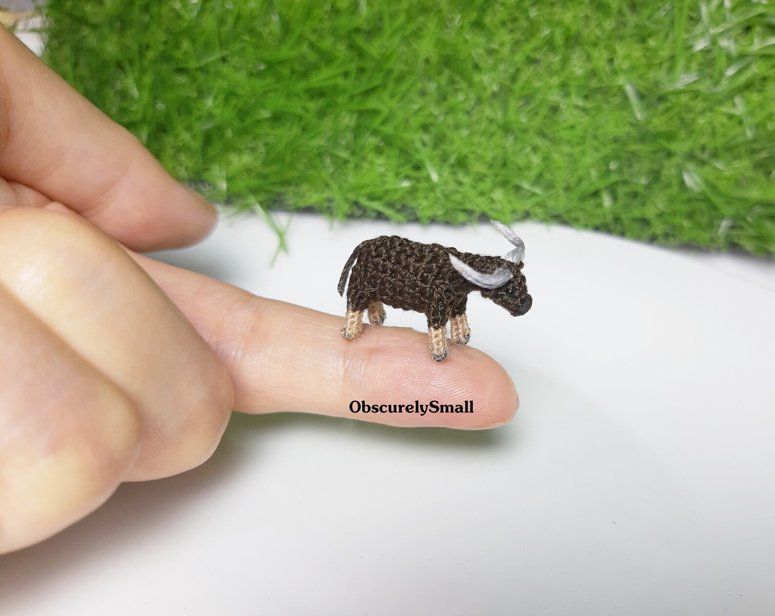 Micro Crochet Water Buffalo: Tiny Amigurumi Miniature Figurine - Etsy