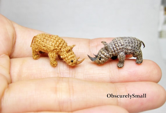 Miniature Crochet Rhino Amigurumi Rhino Made to Order | Etsy