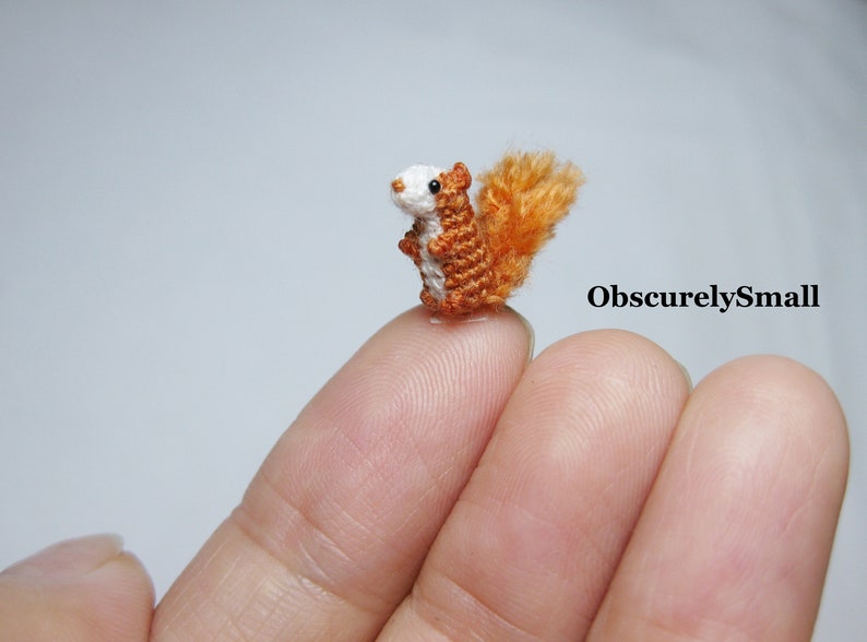 Tiny Crochet Squirrel Miniature Amigurumi Squirrel Made to - Etsy
