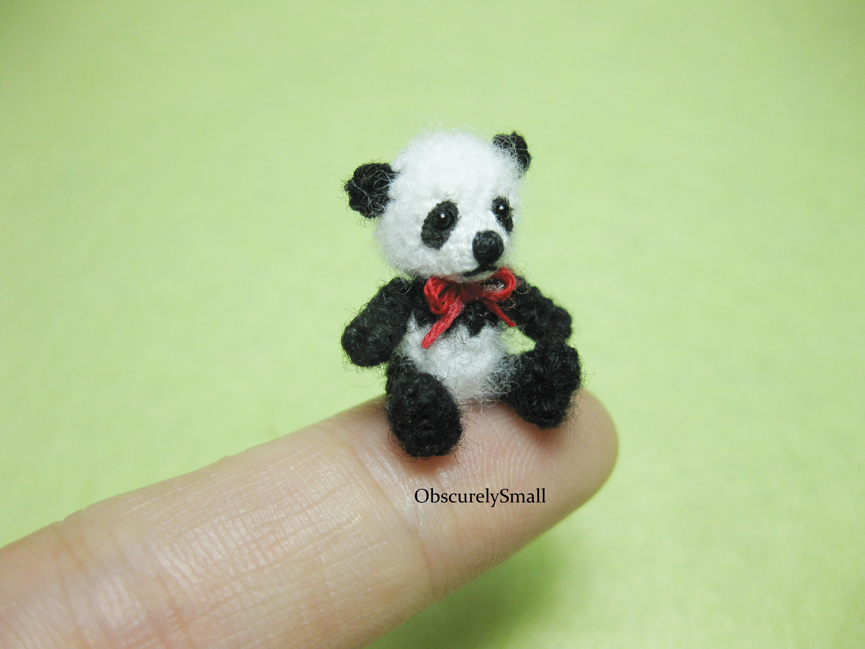 Miniature Tiny Crochet Fluffy Panda Family Amigurumi Panda | Etsy