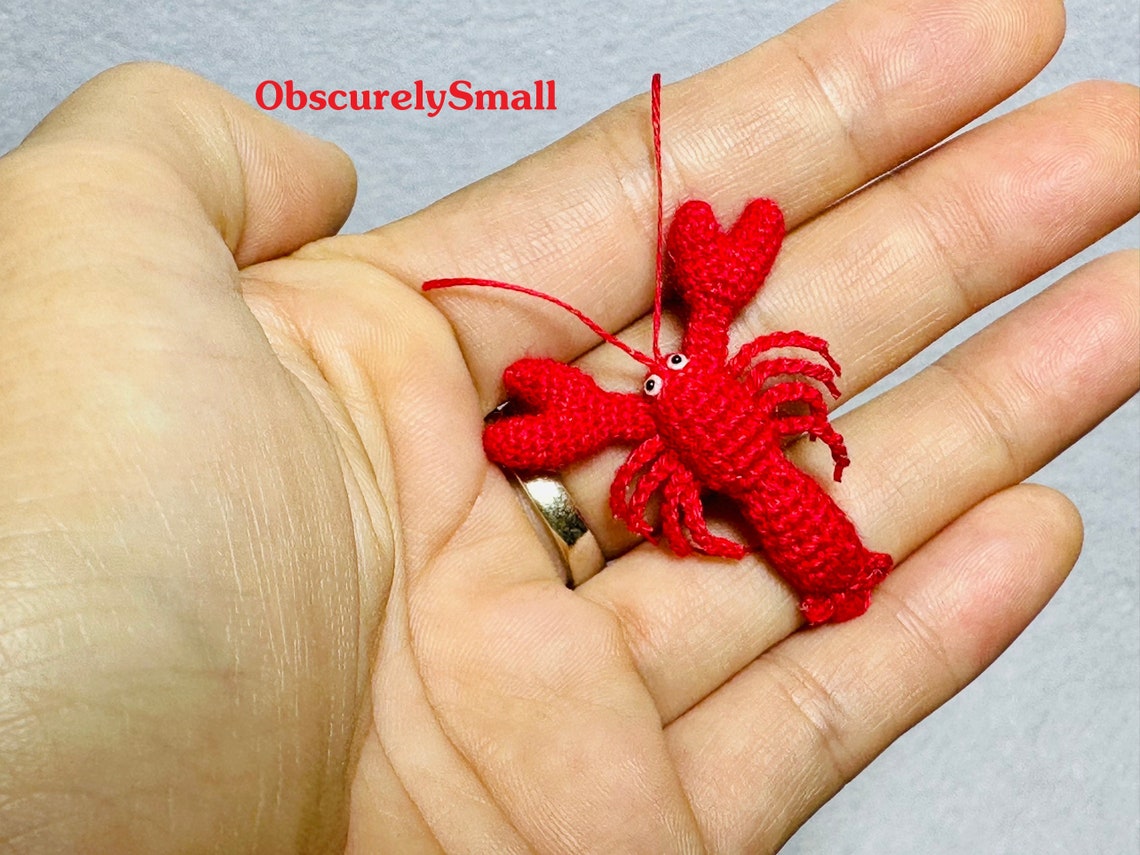 Tiny Crochet Lobster Pattern: Amigurumi Crayfish (PDF Downloadable File ...
