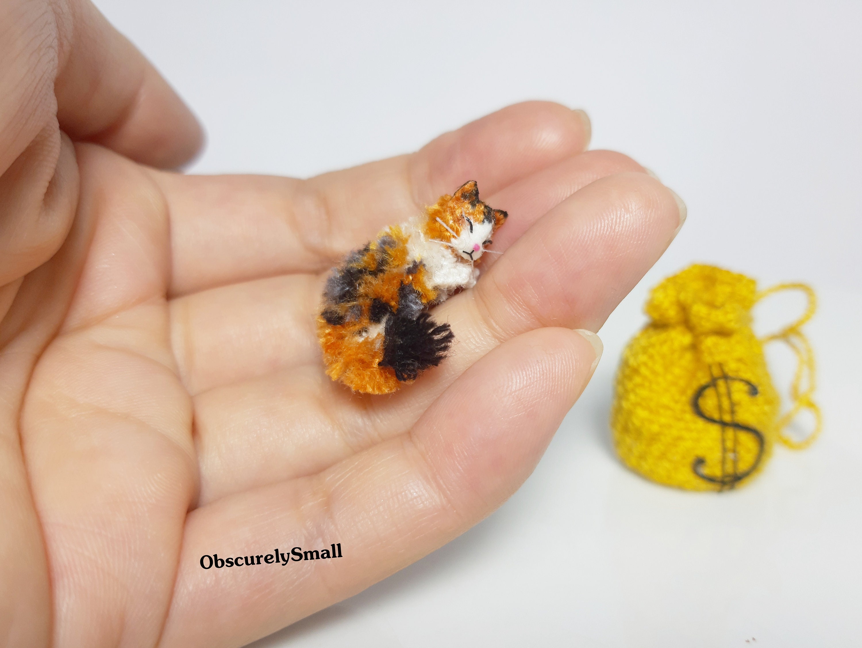 Miniature Calico Cat Amigurumi Tiny Cat Micro Crochet Cat - Etsy UK