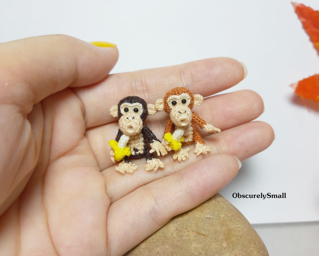 Miniature Chimpanzee Baby Crochet - Amigurumi Monkey - Tiny Chimp ...