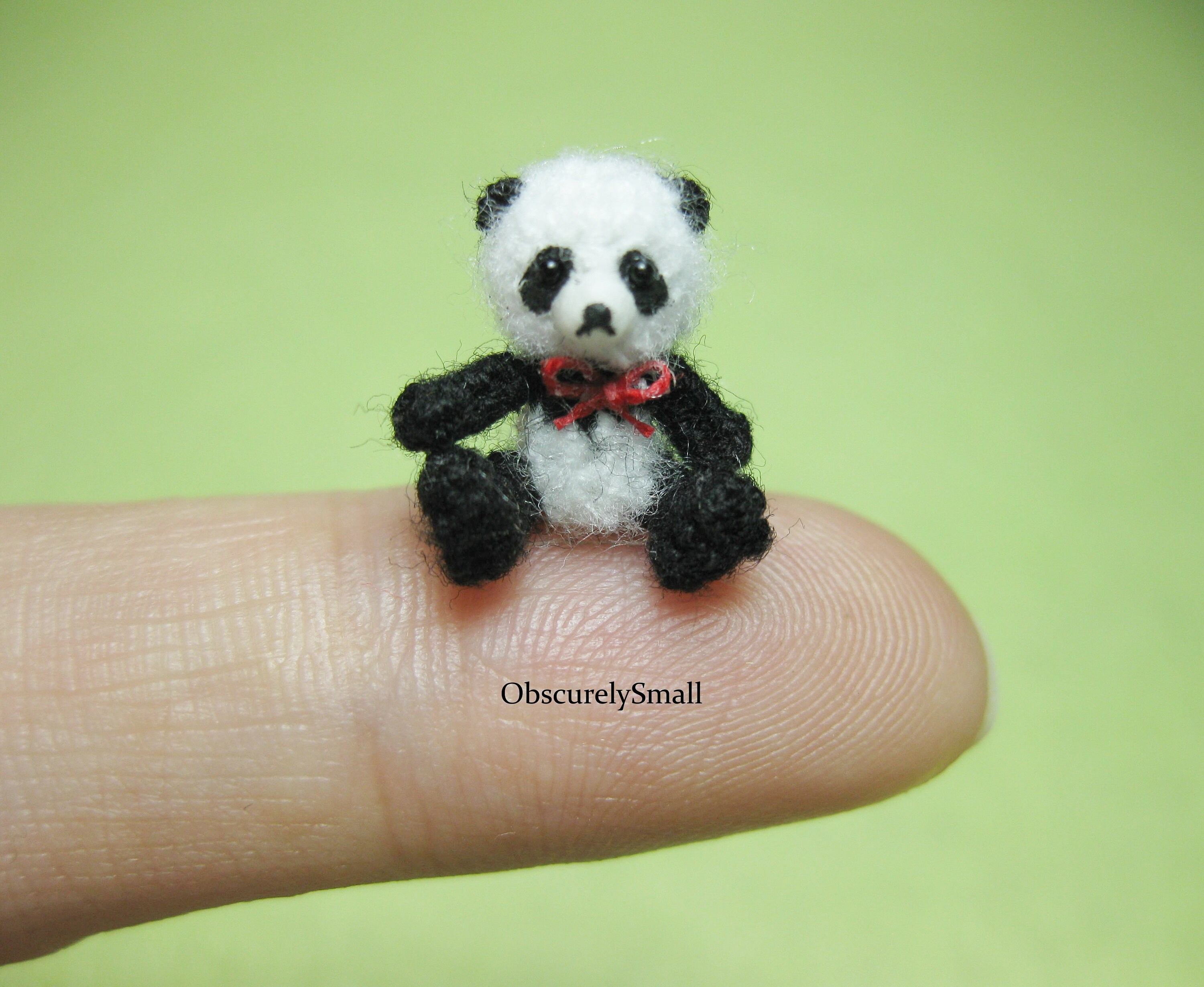 Miniature Tiny Crochet Fluffy Panda Family Amigurumi Panda | Etsy