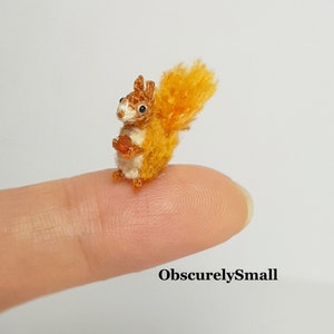 Tiny Crochet Squirrel With Chestnuts - Miniature Amigurumi Squirrel ...