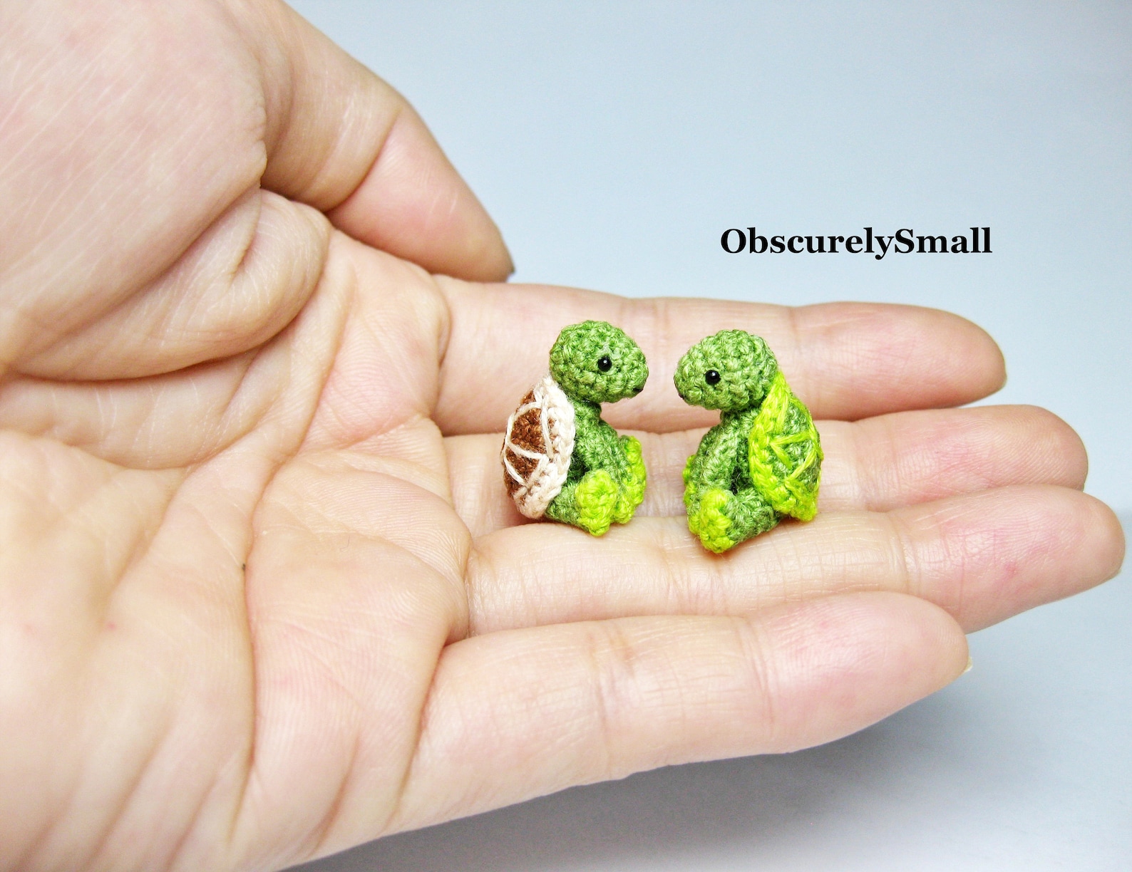 Tiny Crochet Green Turtles Amigurumi Turtle Made to Order - Etsy