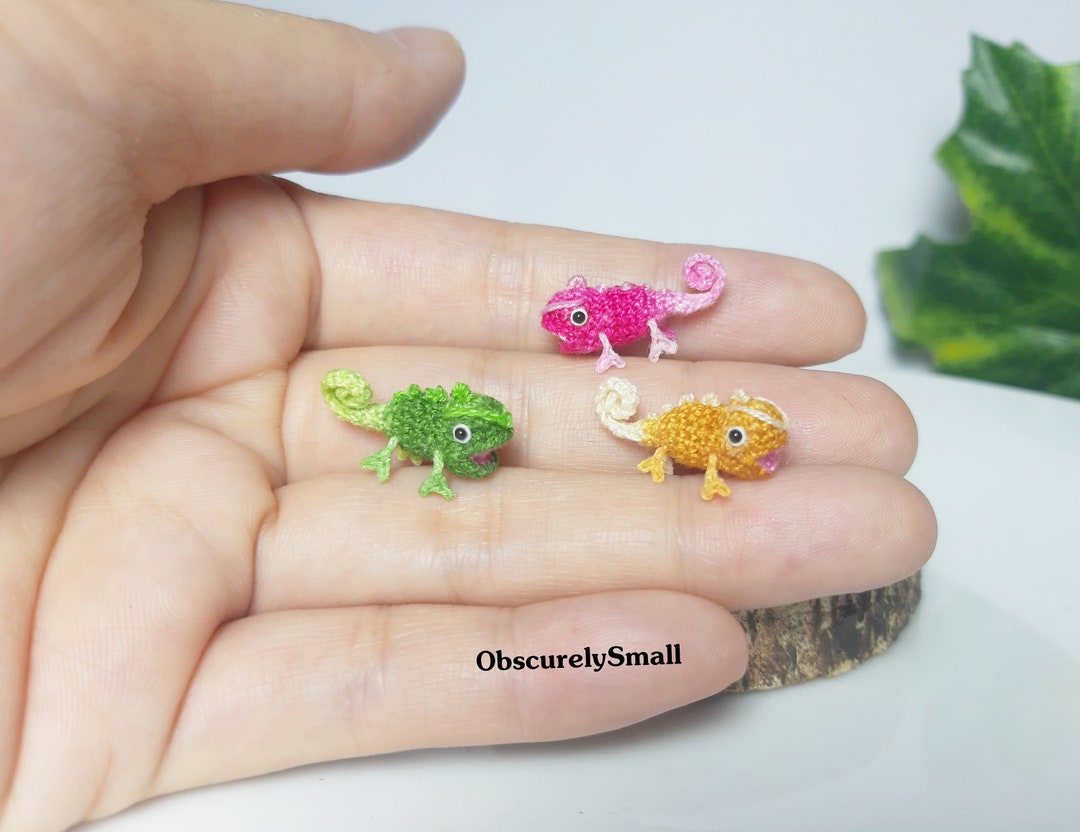 Chameleon - Micro Crochet Chameleon - Miniature Chameleon - Tiny ...