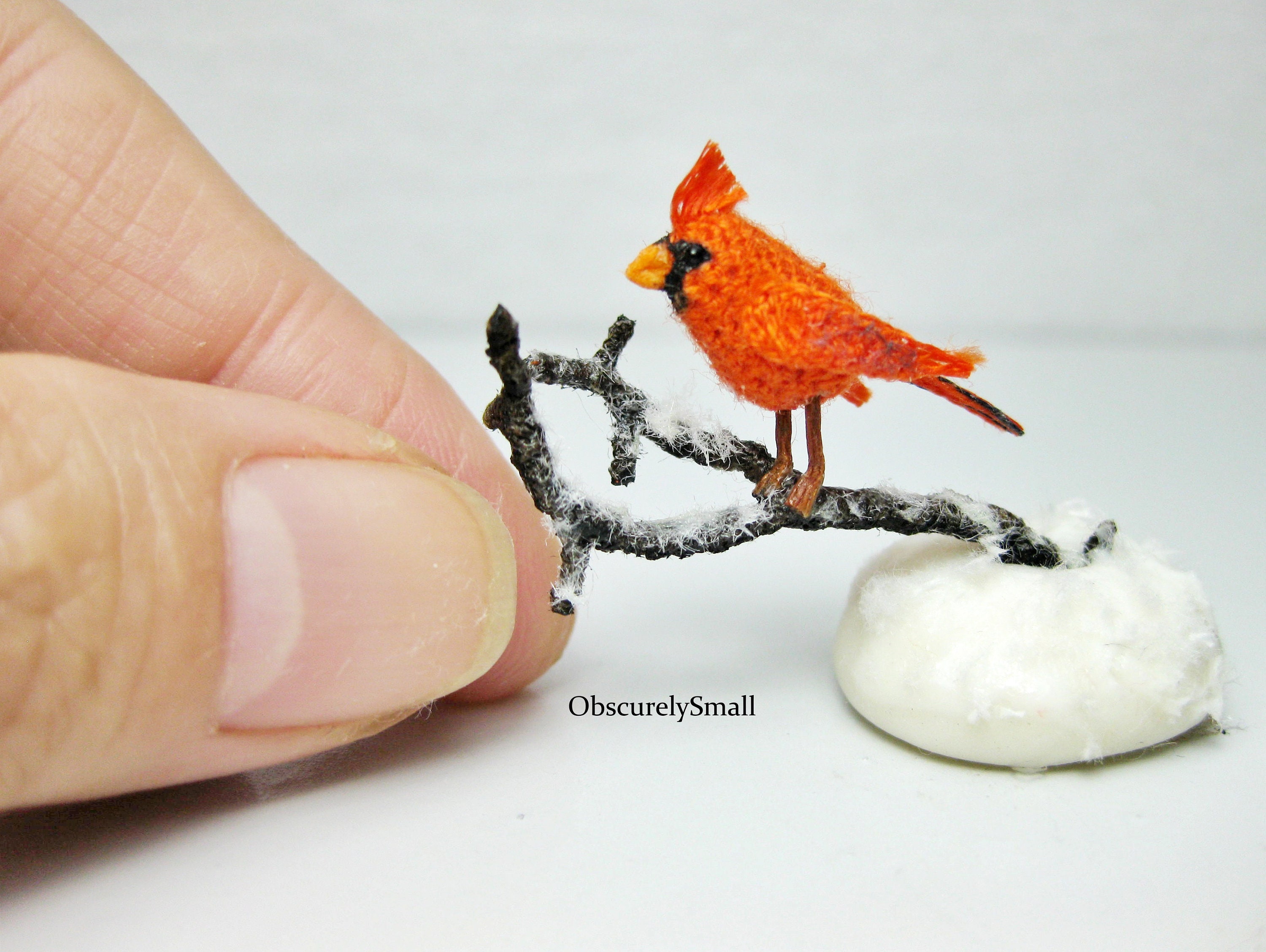 Miniature Crochet Red Northern Cardinal - Amigurumi Bird - Made to ...