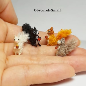 Tiny Crochet Squirrel With Chestnuts - Miniature Amigurumi Squirrel ...