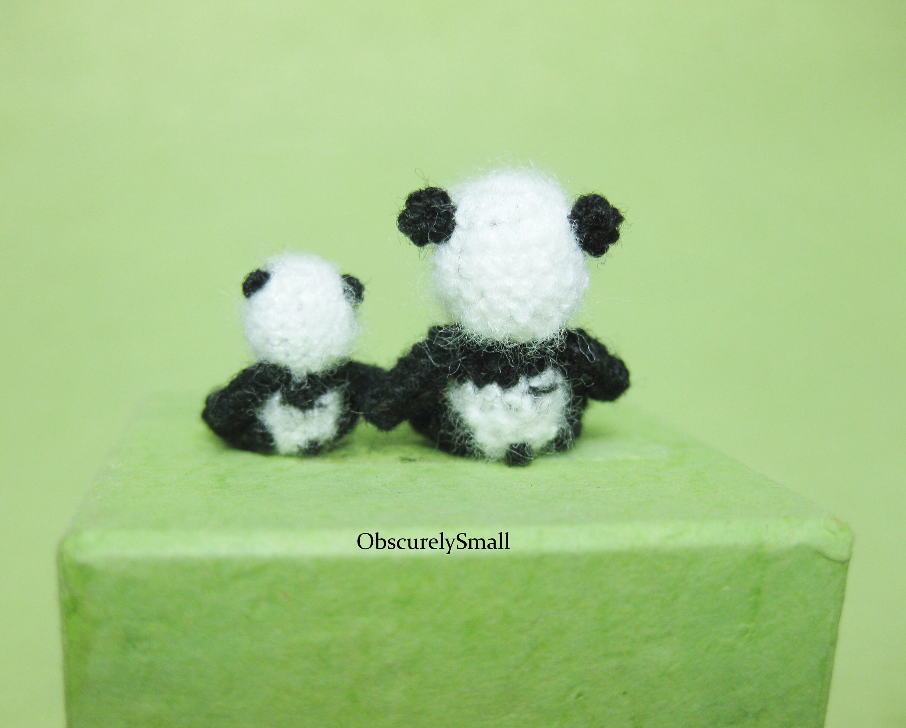 Miniature Tiny Crochet Fluffy Panda Family Amigurumi Panda | Etsy