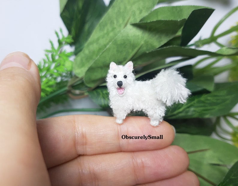 Miniature Samoyed Micro Crochet Dog Amigurumi Dog Stuff - Etsy