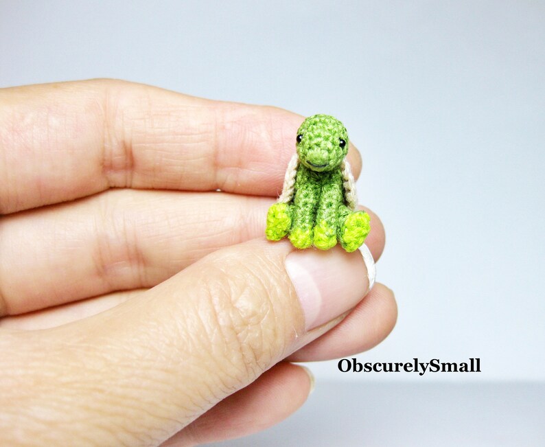 Tiny Crochet Green Turtles Amigurumi Turtle Made to Order - Etsy