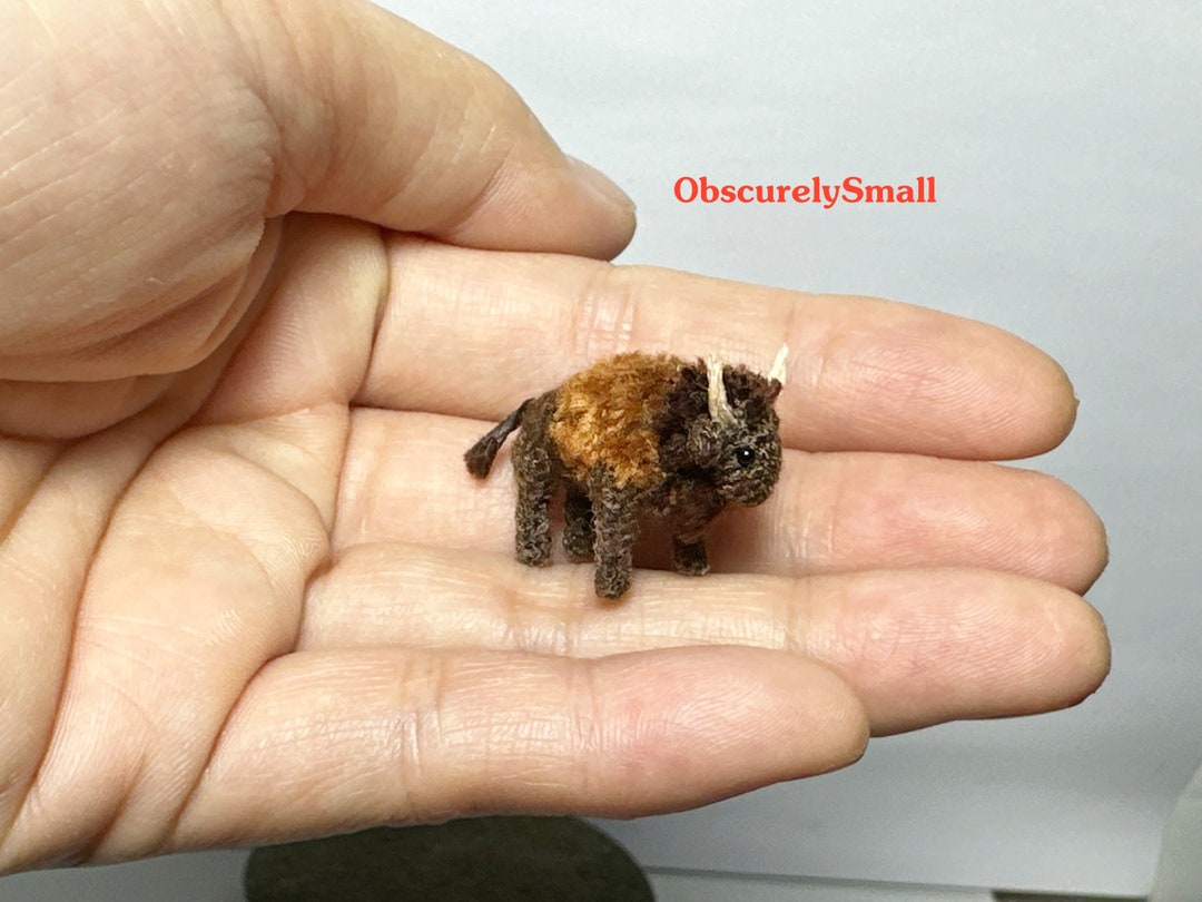 Tiny Crochet American Buffalo - Miniature Amigurumi Figurine - Etsy