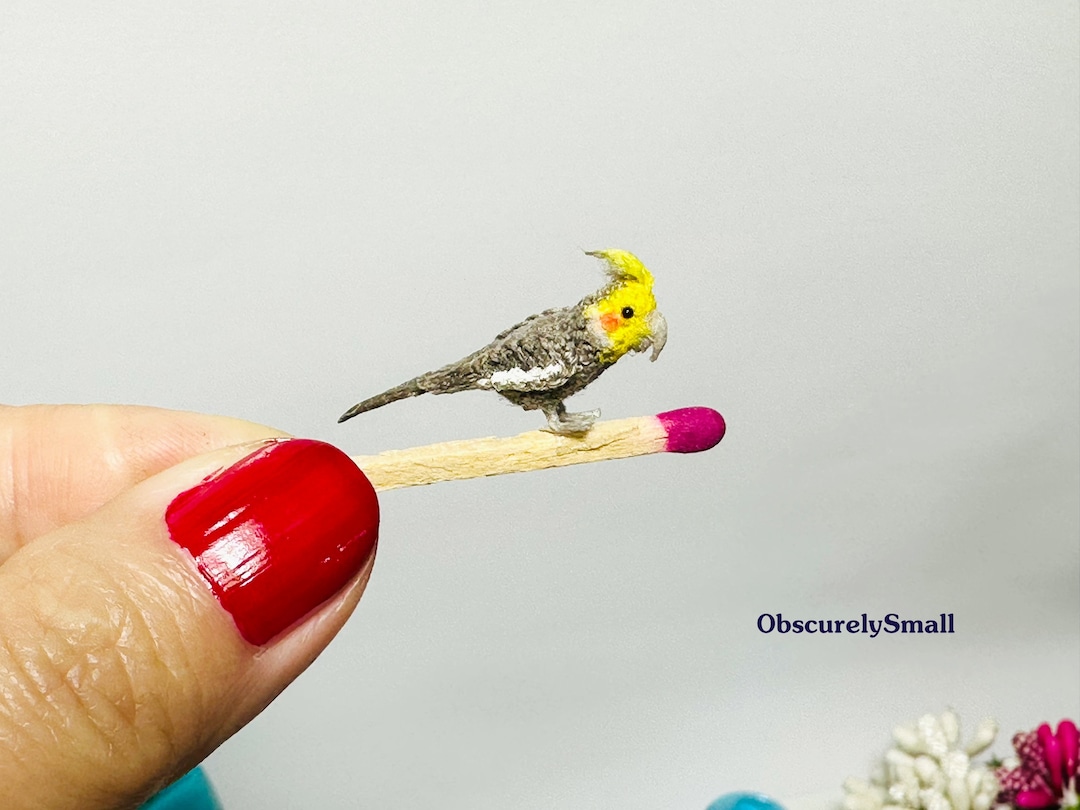 Cockatiel - Miniature Bird Crochet in Mini Glass Dome - Crochet ...