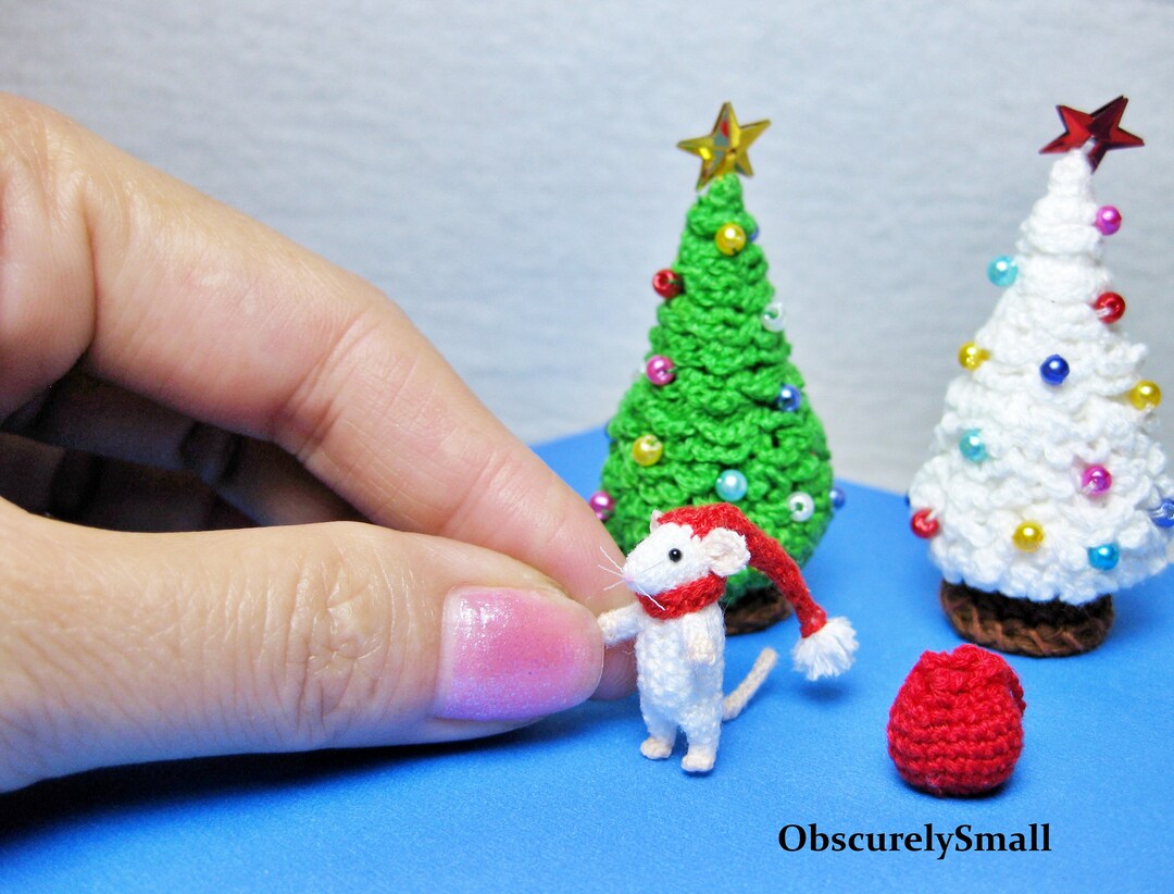 Miniature Crochet Christmas Mouse - Amigurumi Mouse - Made to Order - Etsy