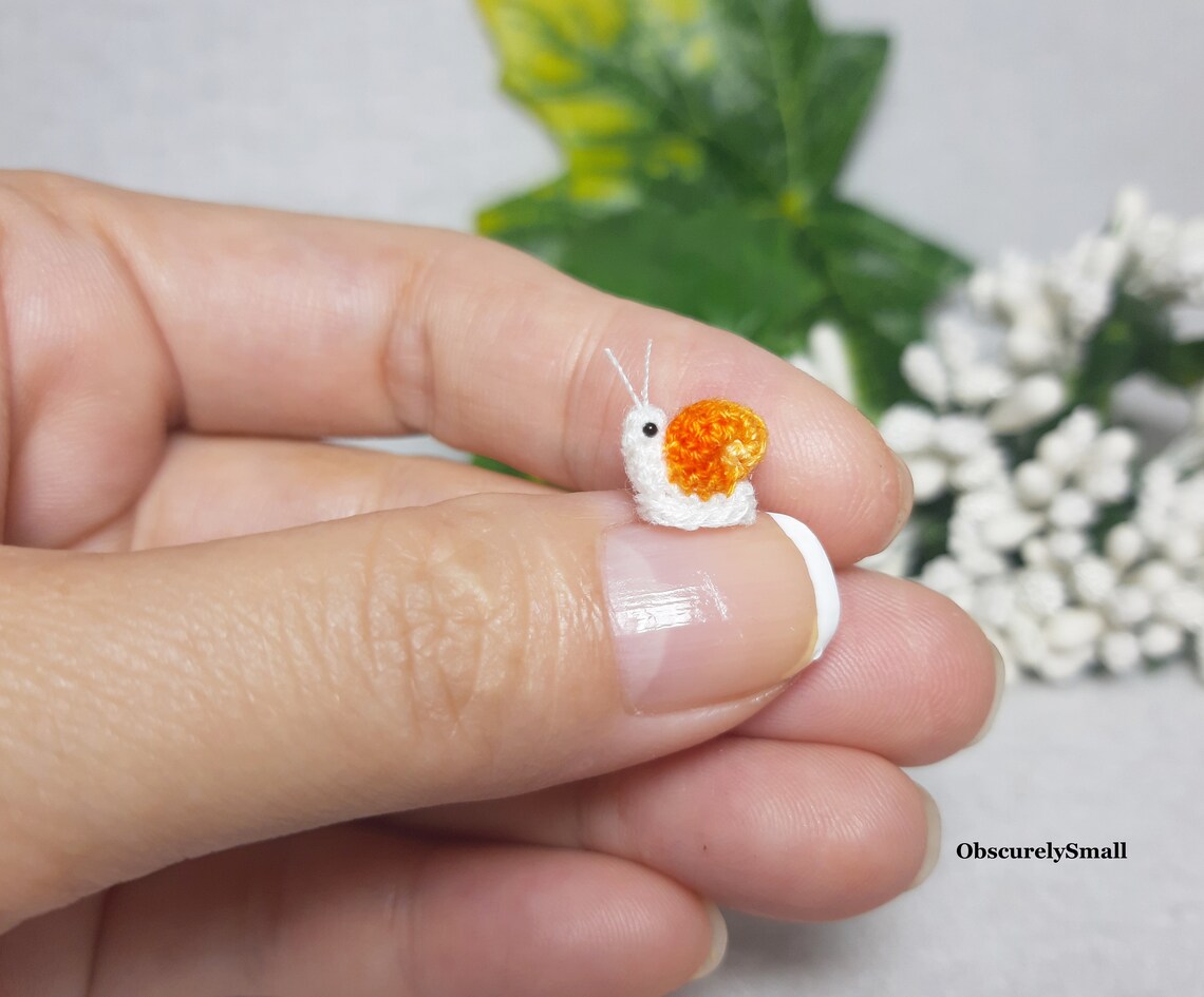 Micro Snail Tiny Snail Miniature crochet animal | Etsy
