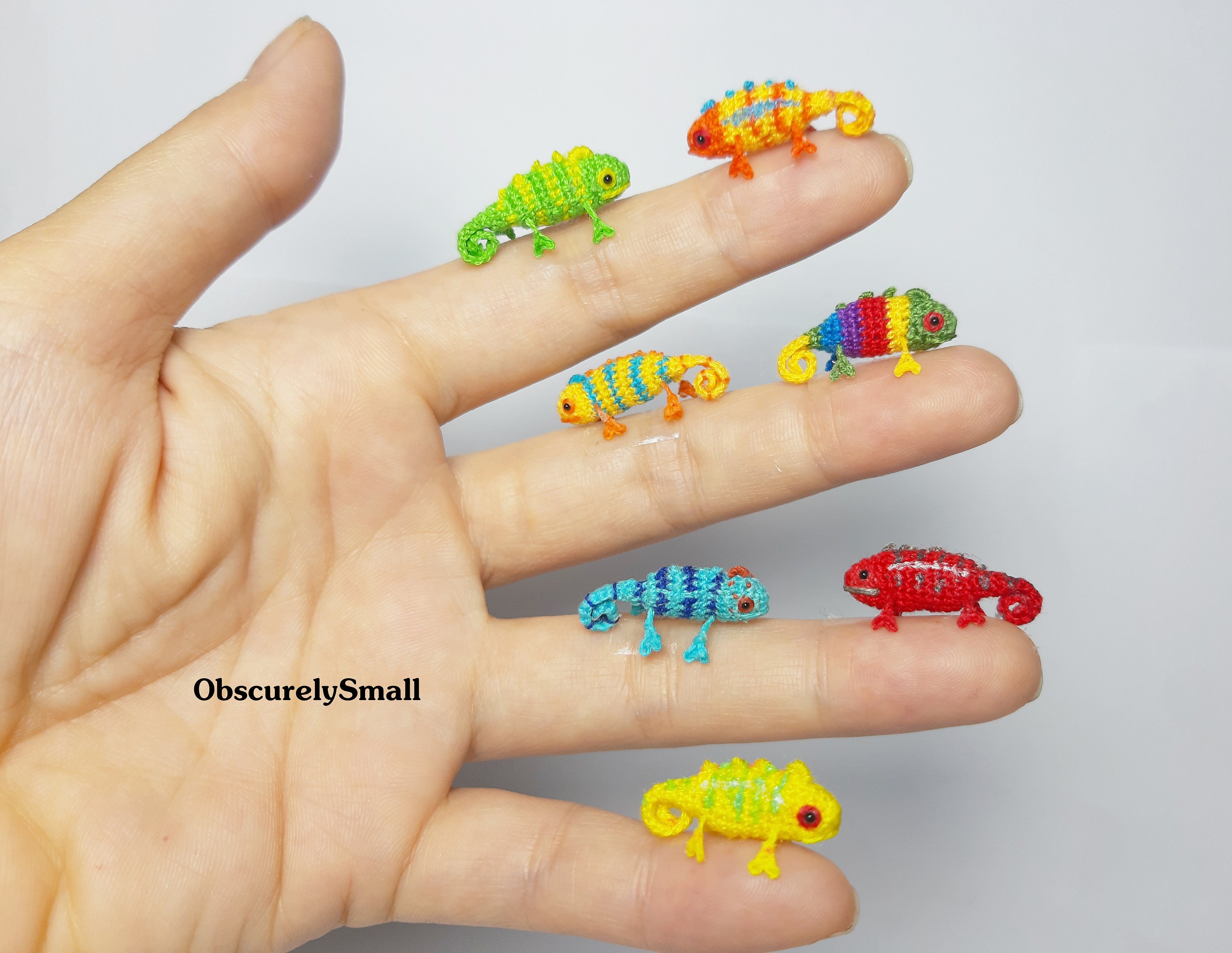 Chameleon Micro Crochet Chameleon Miniature Chameleon - Etsy UK