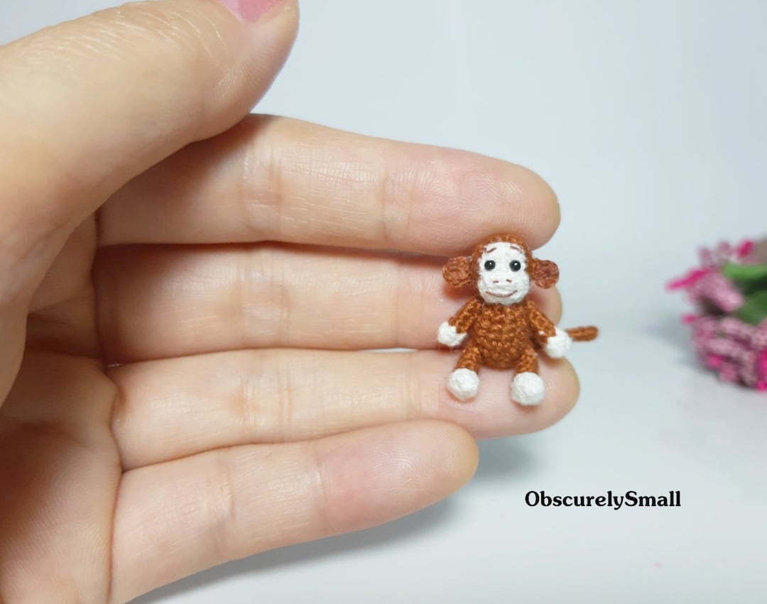 Tiny Crochet Monkey Amigurumi: Miniature Cotton Monkey - Etsy
