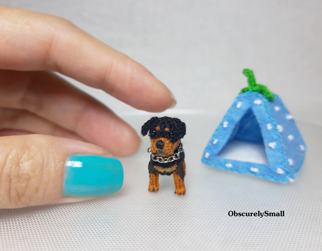 Tiny Crochet Rottweiler Dog: Miniature Stuffed Animal - Etsy