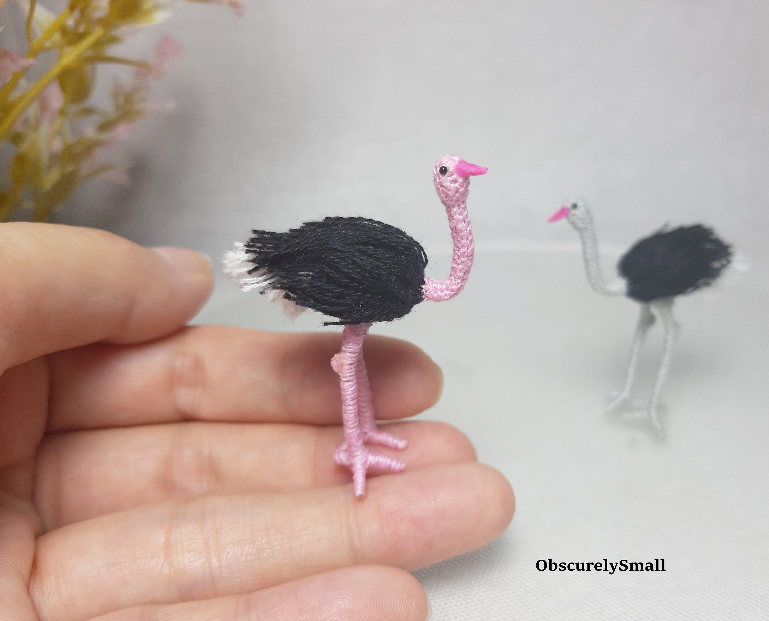 Tiny Crochet Ostrich: Miniature Amigurumi Figurine - Etsy
