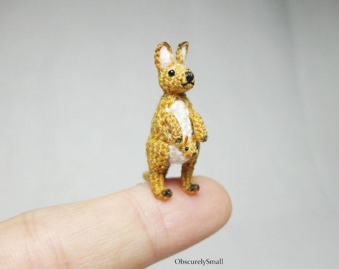 Micro Mini Kangaroo Miniature Crochet Amigurumi Animal - Etsy