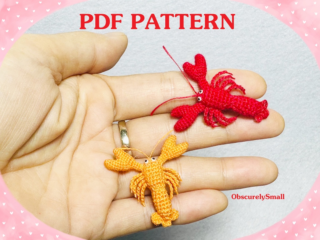 PDF Lobster - Tiny Crochet Lobster - Mini Crochet Lobster Pattern ...