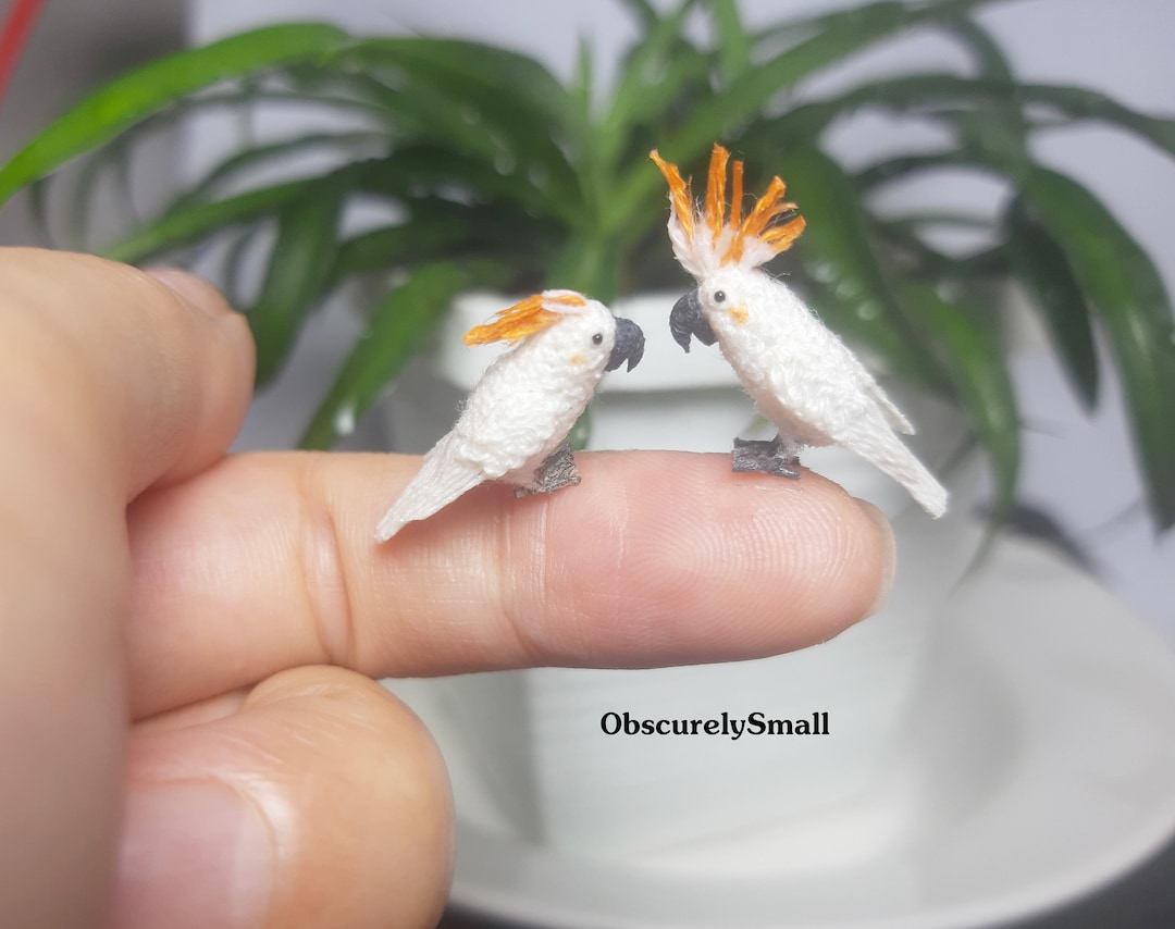 Micro Crochet Cockatoo Amigurumi: Miniature Stuffed Bird - Etsy