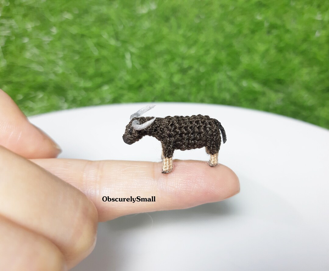 Micro Crochet Water Buffalo: Tiny Amigurumi Miniature Figurine - Etsy