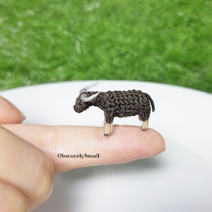 Micro Crochet Water Buffalo: Tiny Amigurumi Miniature Figurine - Etsy
