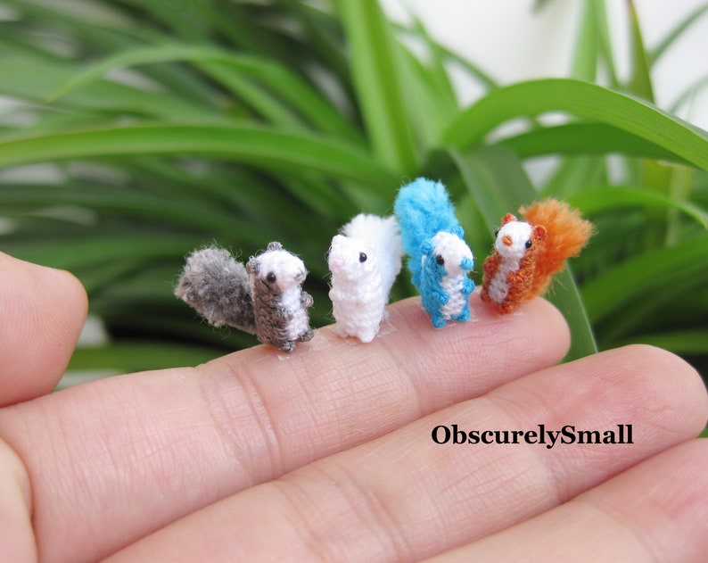 Tiny Crochet Squirrel Miniature Amigurumi Squirrel Made to - Etsy