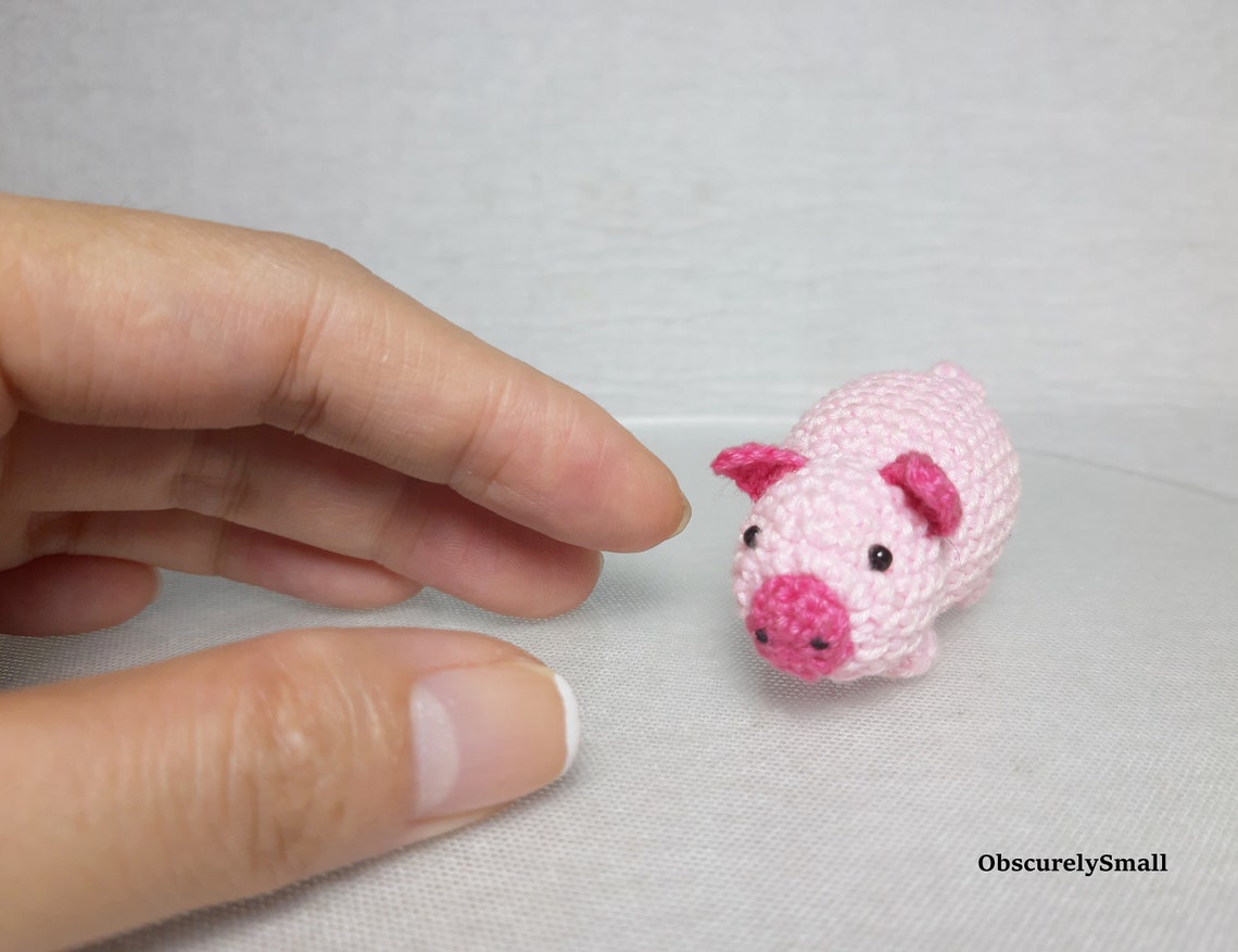 Tiny Crocheted Pig Miniature Pig Amigurumi Pig - Etsy