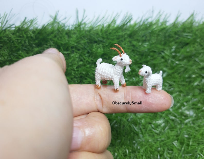 Tiny Crochet Goat: Miniature Amigurumi Figurine - Made to Order - Etsy