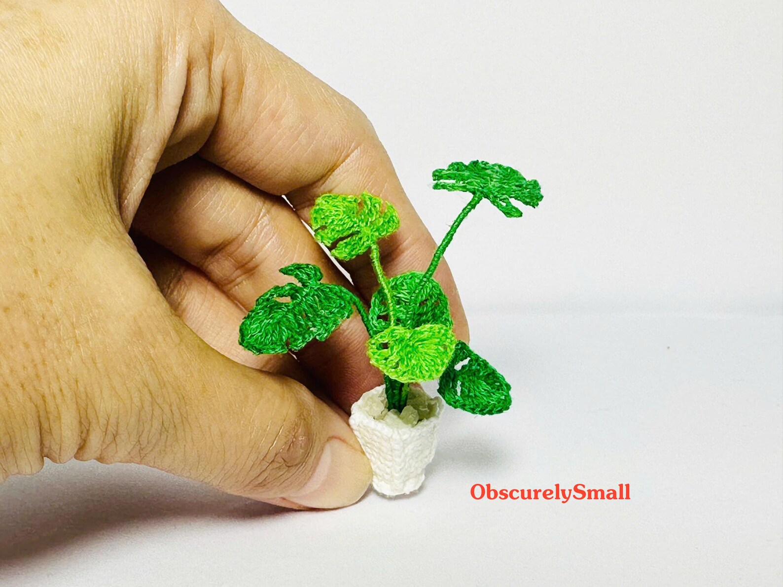 Miniature Crochet Monstera Plant: Tiny Desk Decor - Etsy