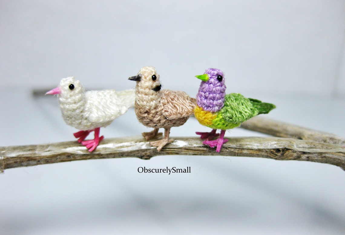 Miniature White Dove Tiny Crochet Pigeons Amigurumi Dove - Etsy