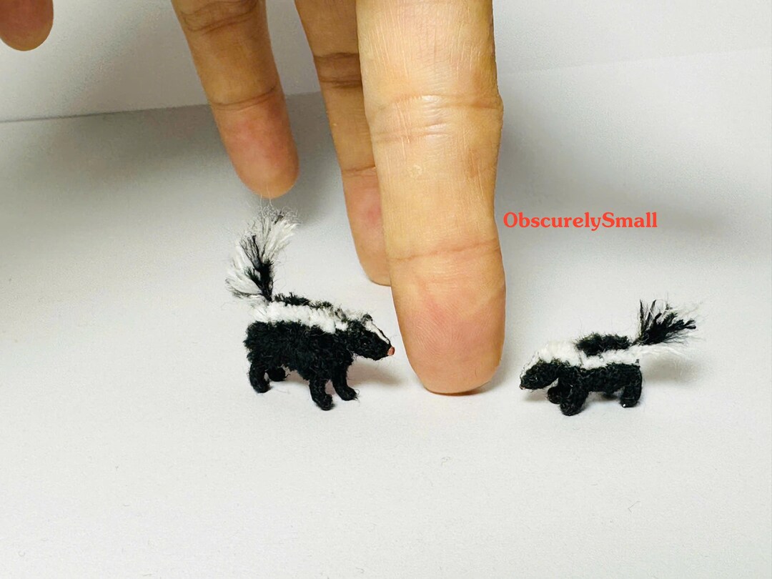 Miniature Crochet Skunk: Tiny Amigurumi Doll Animal - Etsy