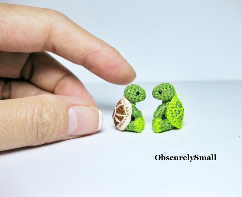 Tiny Crochet Green Turtles Amigurumi Turtle Made to Order - Etsy