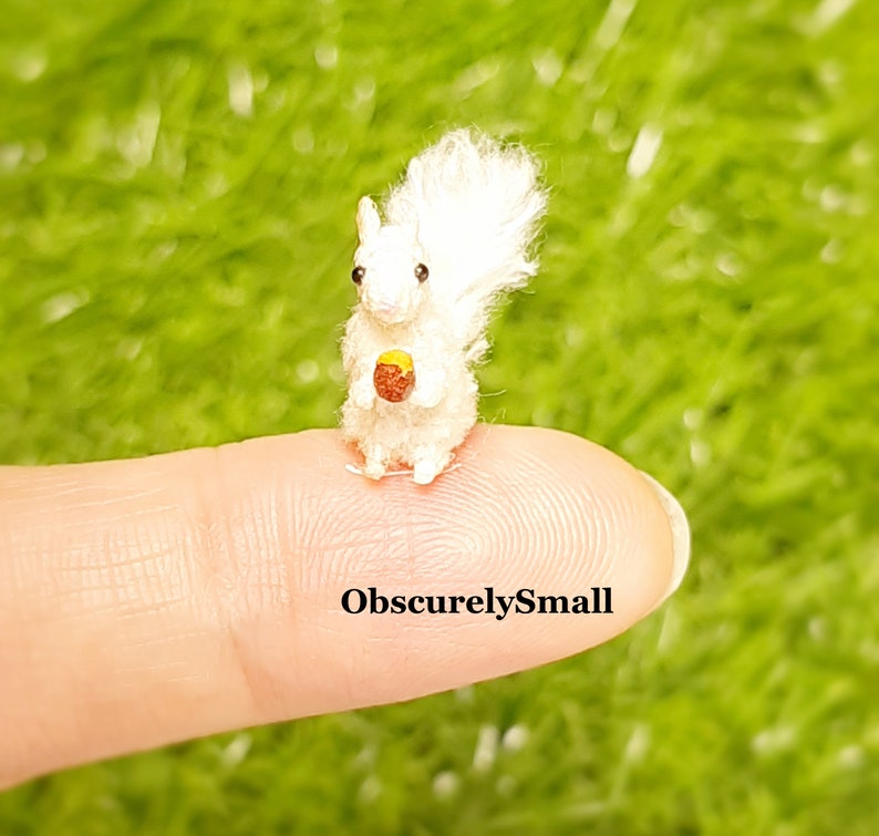 Tiny Crochet Squirrel With Chestnuts Miniature Amigurumi | Etsy