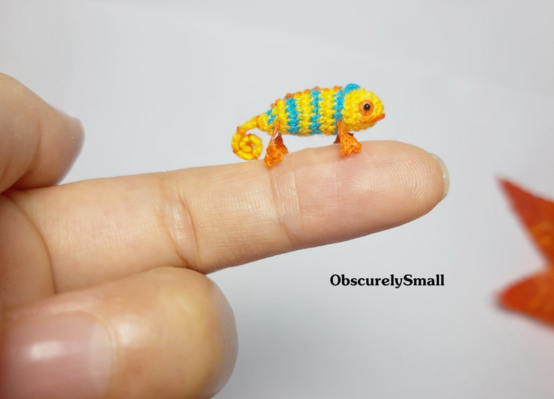 Chameleon Micro Crochet Chameleon Miniature Chameleon - Etsy
