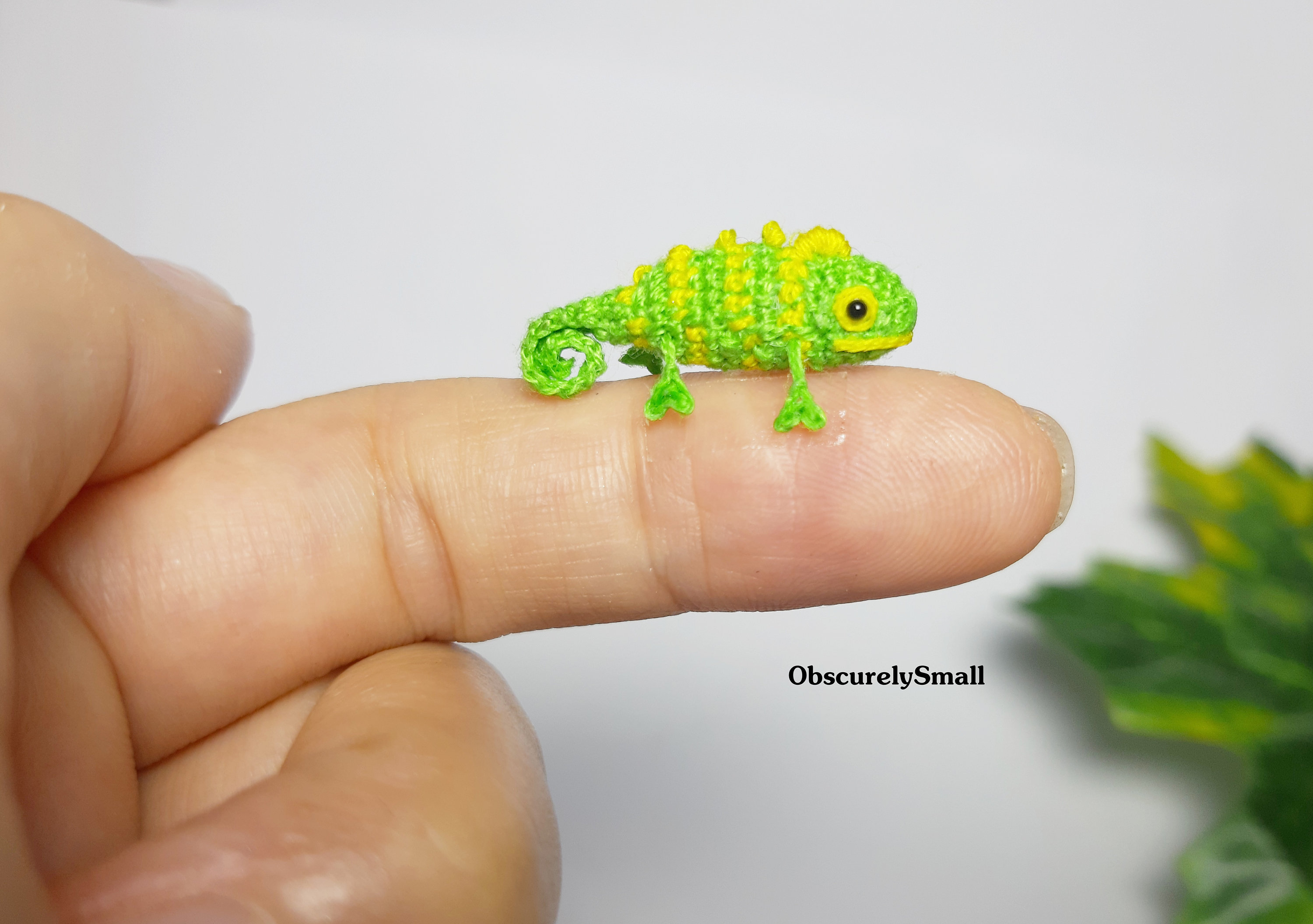 Chameleon Micro Crochet Chameleon Miniature Chameleon - Etsy UK
