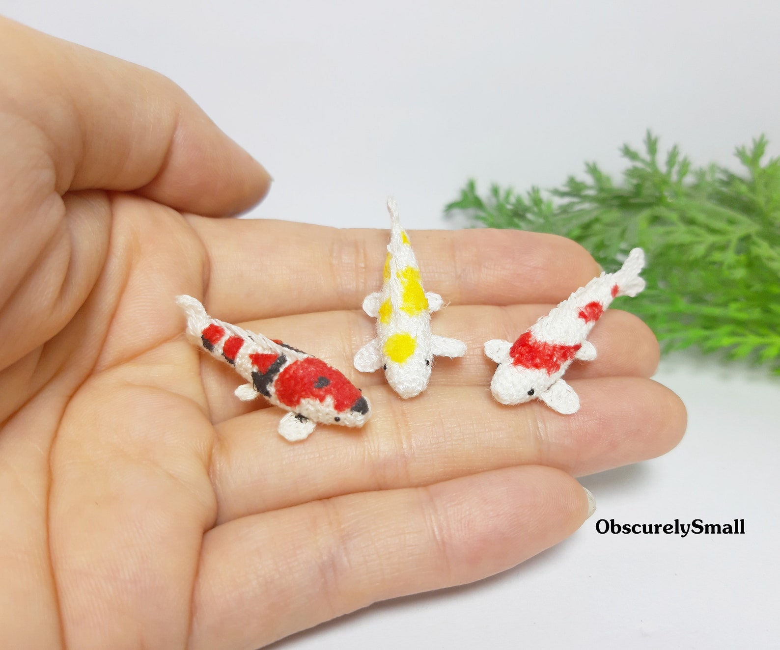Tiny Japanese Koi Fish Crochet Mini Fish Crochet Miniature Amigurumi ...