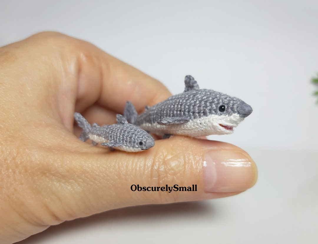 Tiny Crochet Shark: Miniature Amigurumi Stuffed Animal - Etsy
