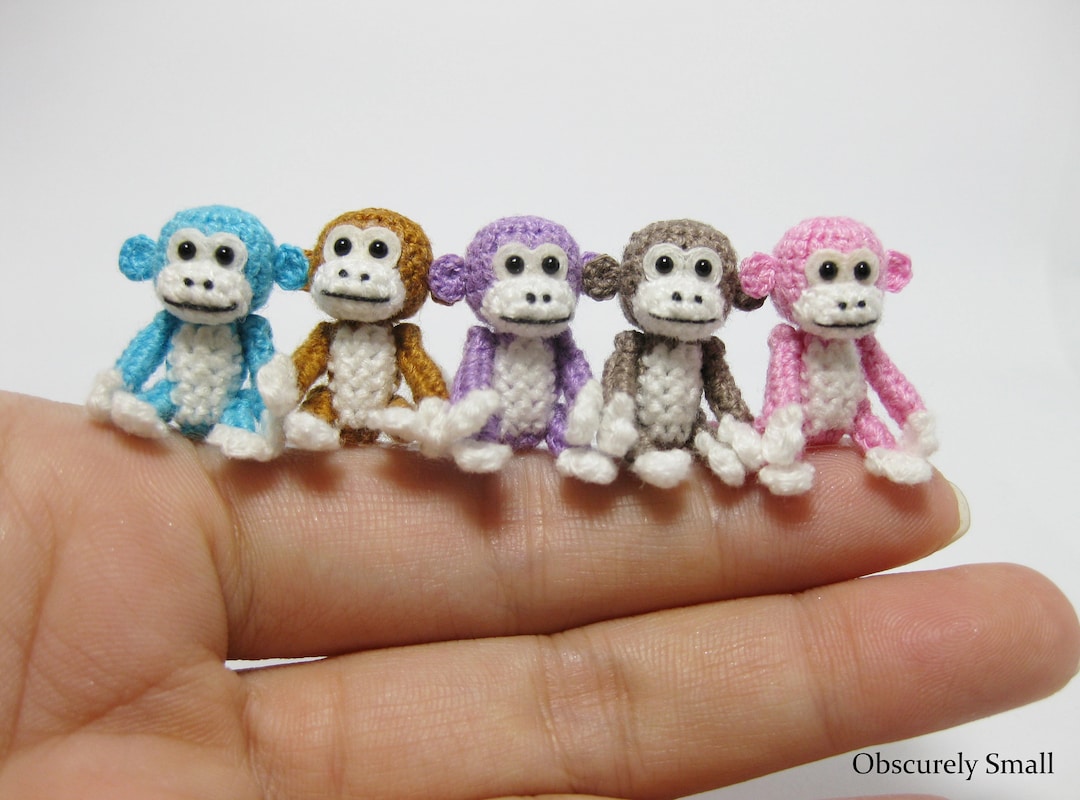 Happy Monkey - Miniature Crochet Monkey - Made to Order - Etsy
