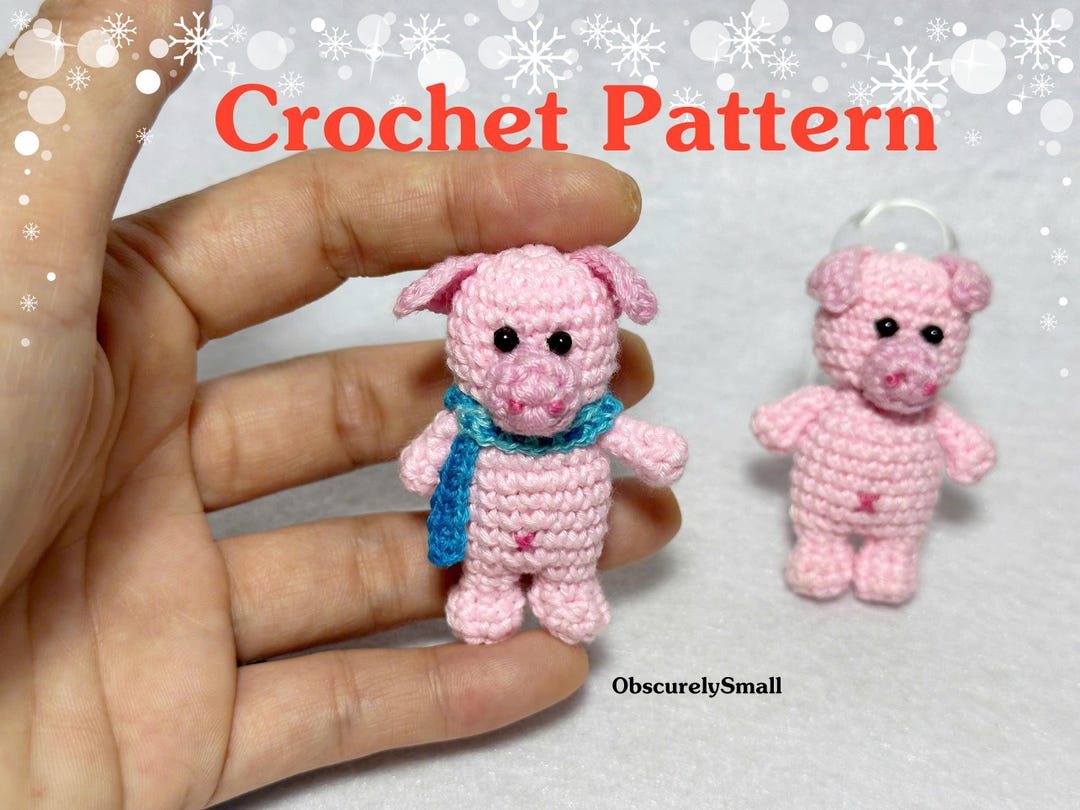 Tiny Crochet Pig Amigurumi Pattern – Miniature Size (PDF Pattern) - Etsy
