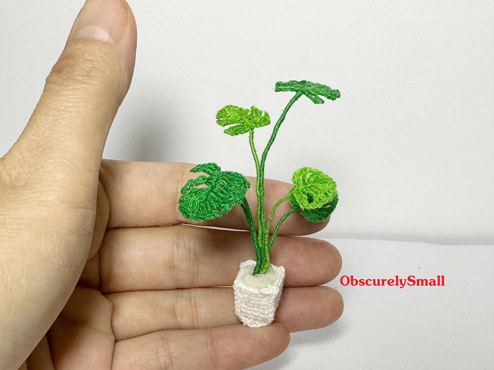 Miniature Crochet Monstera Plant: Tiny Desk Decor - Etsy