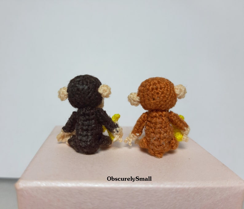 Miniature Chimpanzee Baby Crochet Amigurumi Monkey Tiny | Etsy